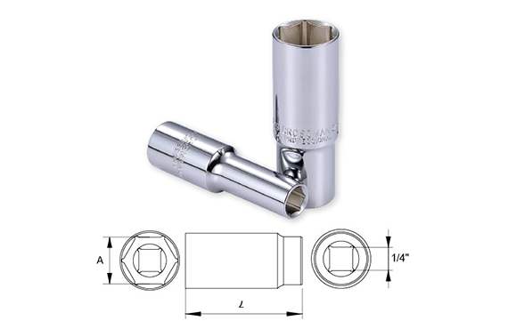 CROSSMAN 1/4"Dr. 6Pt Deep Socket 10mm - Tisara Power Mart