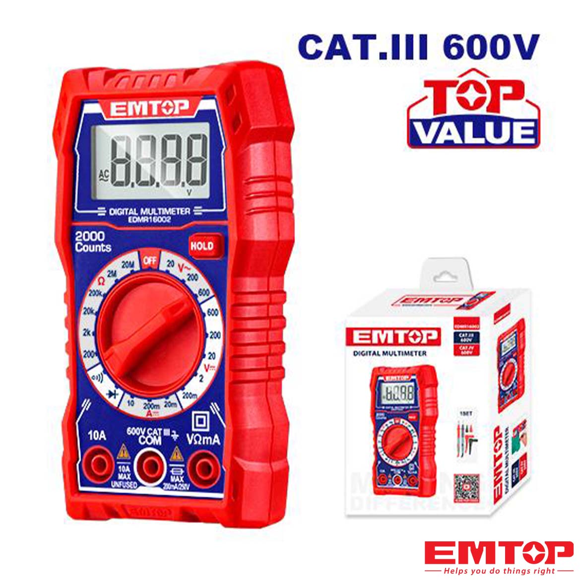 EMTOP Digital Multimeter EDMR16002 - Tisara Power Mart