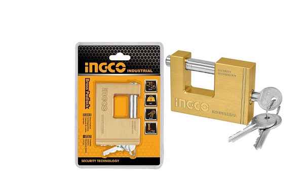 INGCO HEAVY DUTY BRASS BLOCK PADLOCK 90mm - Tisara Power Mart