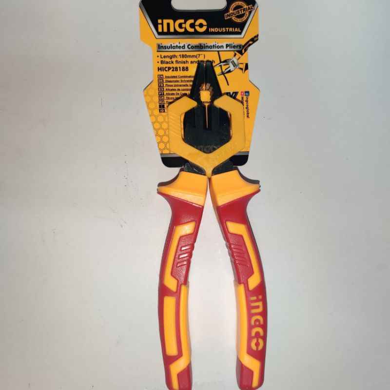 INGCO Insulated Combination Pliers 7" - Tisara Power Mart
