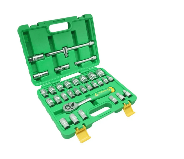 TEKIRO 1/2"Dr. 6Pt Socket Set 32Pcs (8-32mm) - Tisara Power Mart