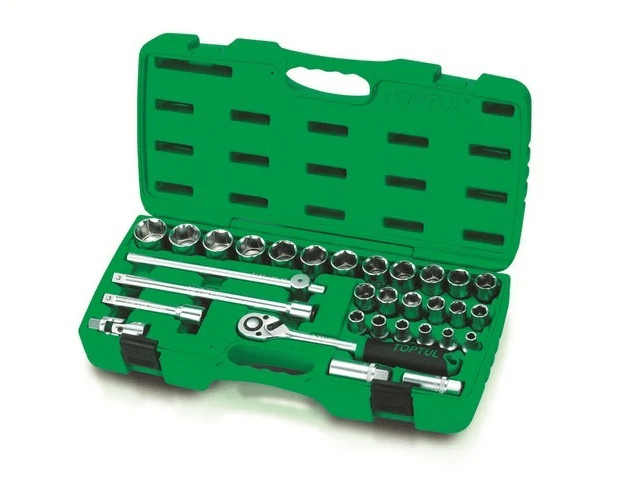 TOPTUL 1/2" Dr. Socket Set 31Pcs - Tisara Power Mart