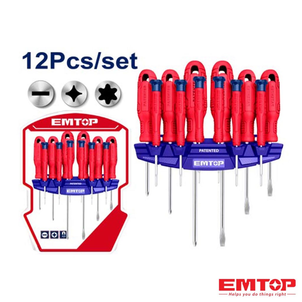 EMTOP Screwdriver and Precision Screwdriver Set 12Pcs - Tisara Power Mart